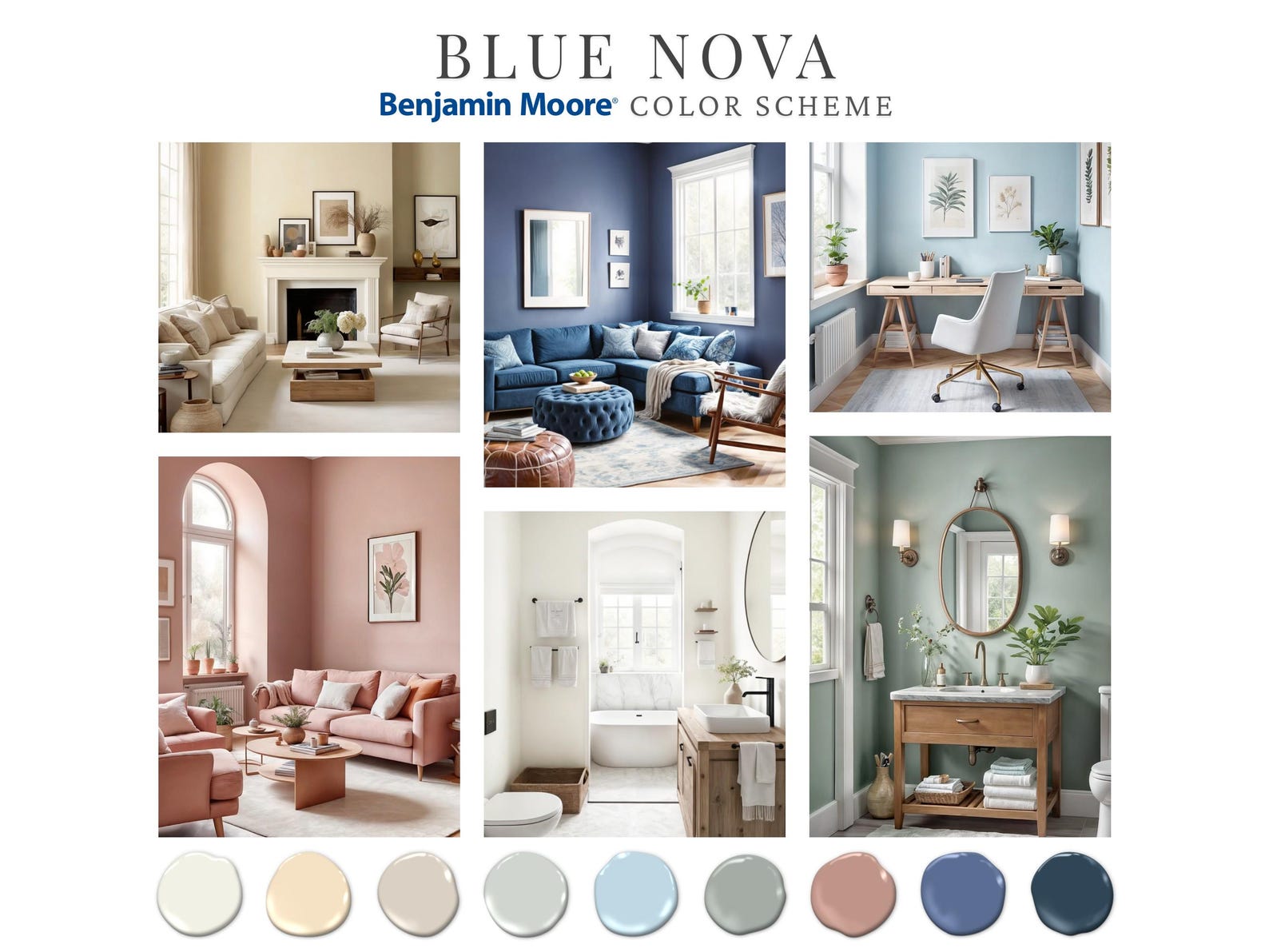 Blue Nova Benjamin Moore Home Paint Palette Color of the Year 2024 Hues ...
