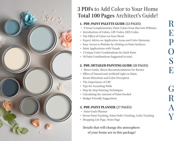 Repose Gray Sherwin Williams Home Paint Palette Whole House Color ...