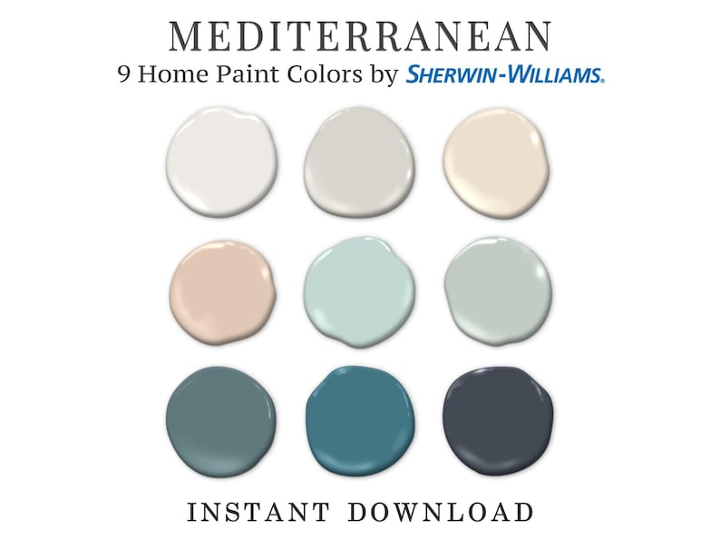 Mediterranean Home Paint Palette Sherwin Williams Whole House Color ...