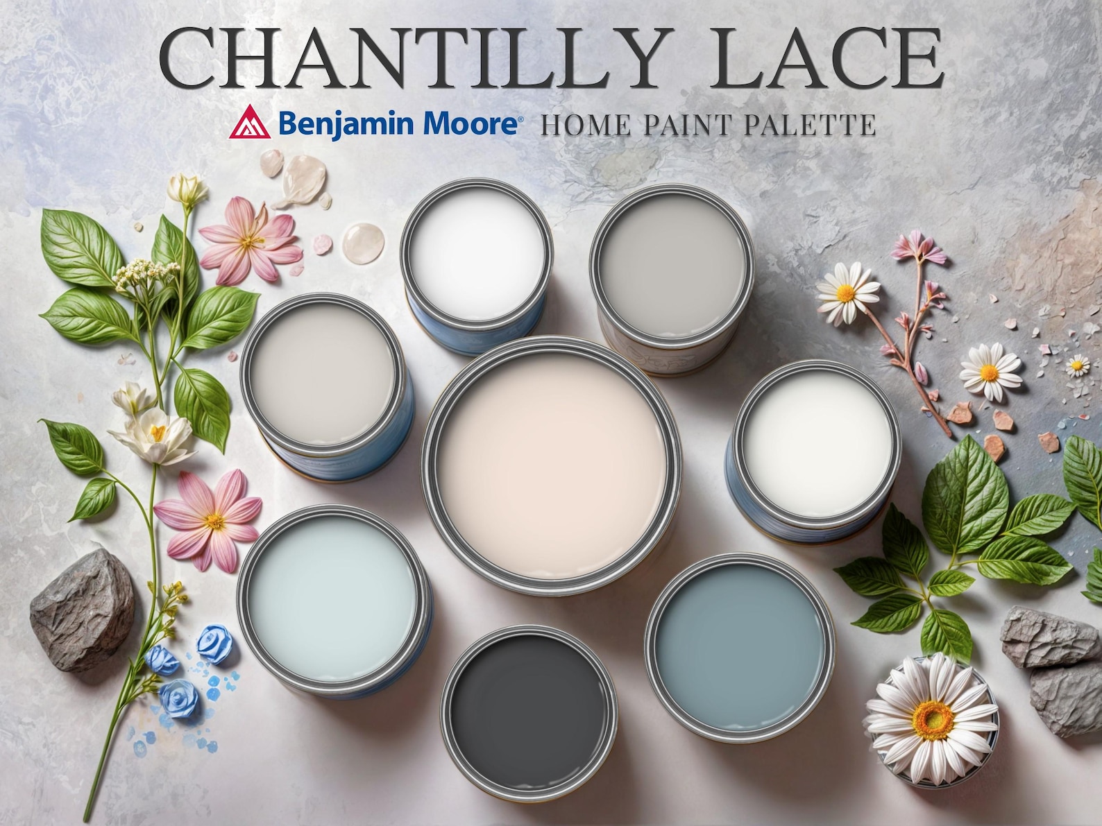 Chantilly Lace Benjamin Moore Home Paint Palette Whole House Interior ...