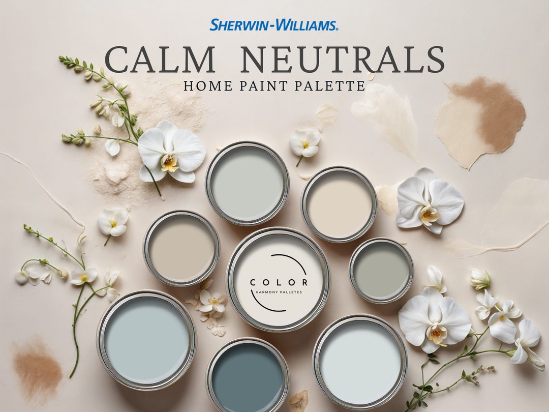 Calm Neutrals Home Paint Palette Sherwin Williams Whole House Wall Trim ...