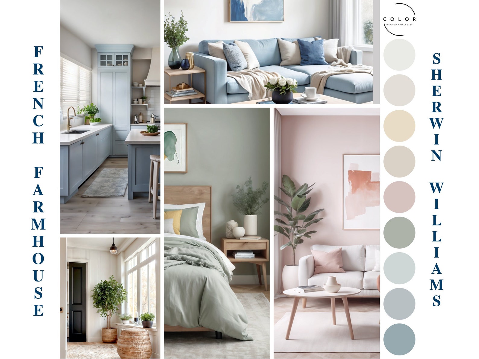 French Farmhouse Home Paint Palette, Sherwin Williams, Whole House ...