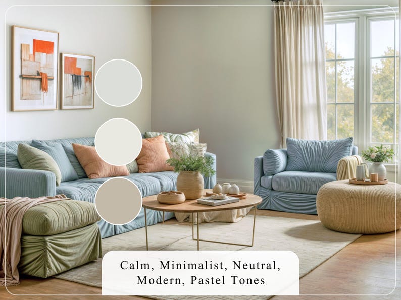 Calm Neutrals Benjamin Moore Home Paint Palette Whole House Wall Color ...
