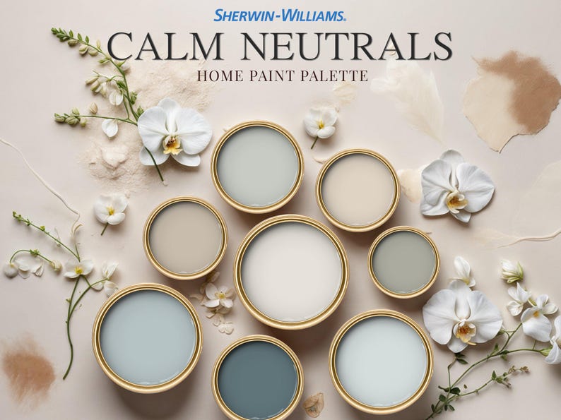 Calm Neutrals Home Paint Palette Sherwin Williams Whole House Wall Trim ...