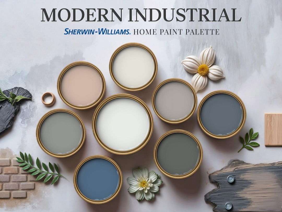 Modern Industrial Sherwin Williams Home Paint Palette Whole House Color ...