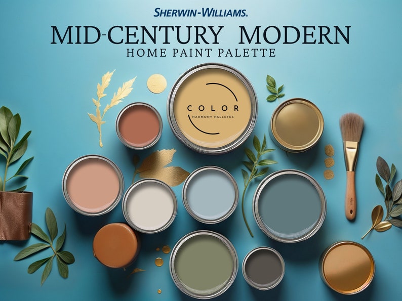 Mid-century Modern Home Paint Palette Sherwin Williams Complementary ...