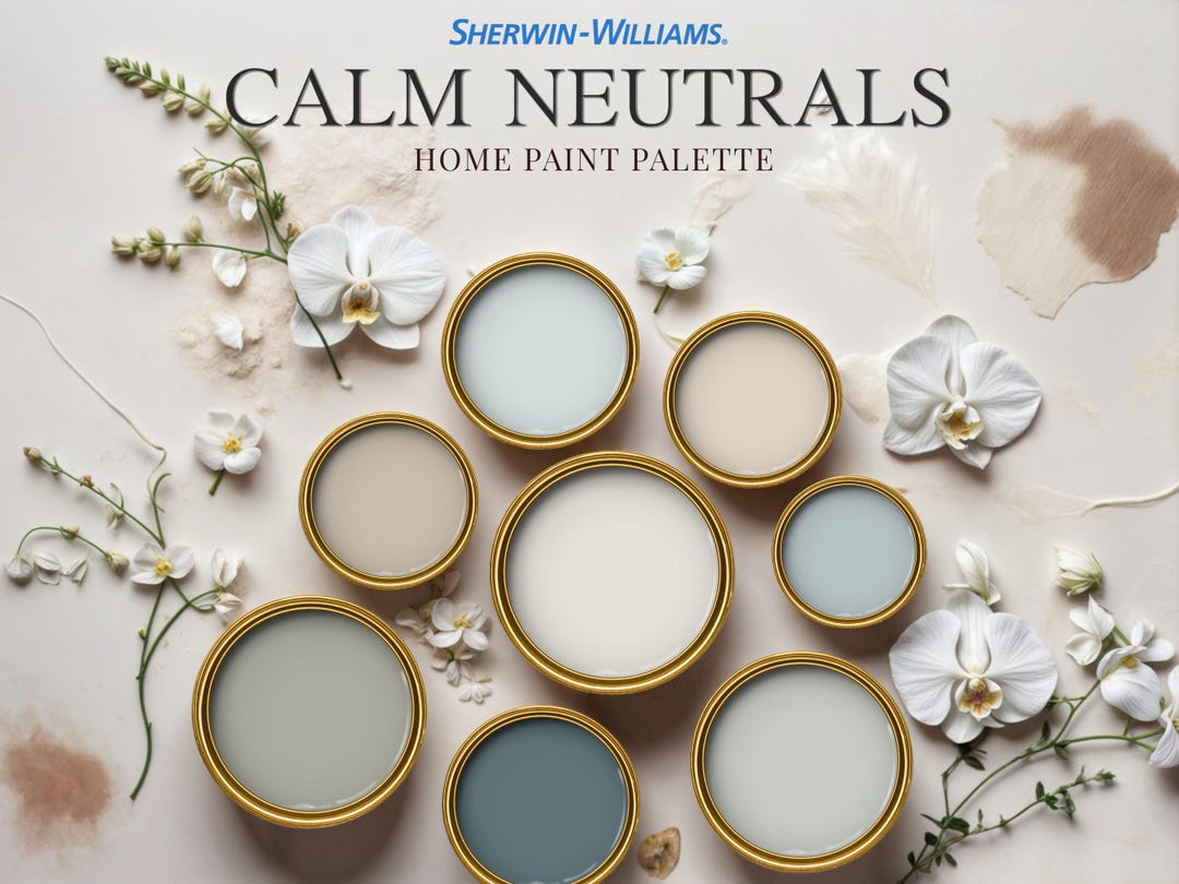 Calm Neutrals Home Paint Palette Sherwin Williams Whole House Wall Trim ...