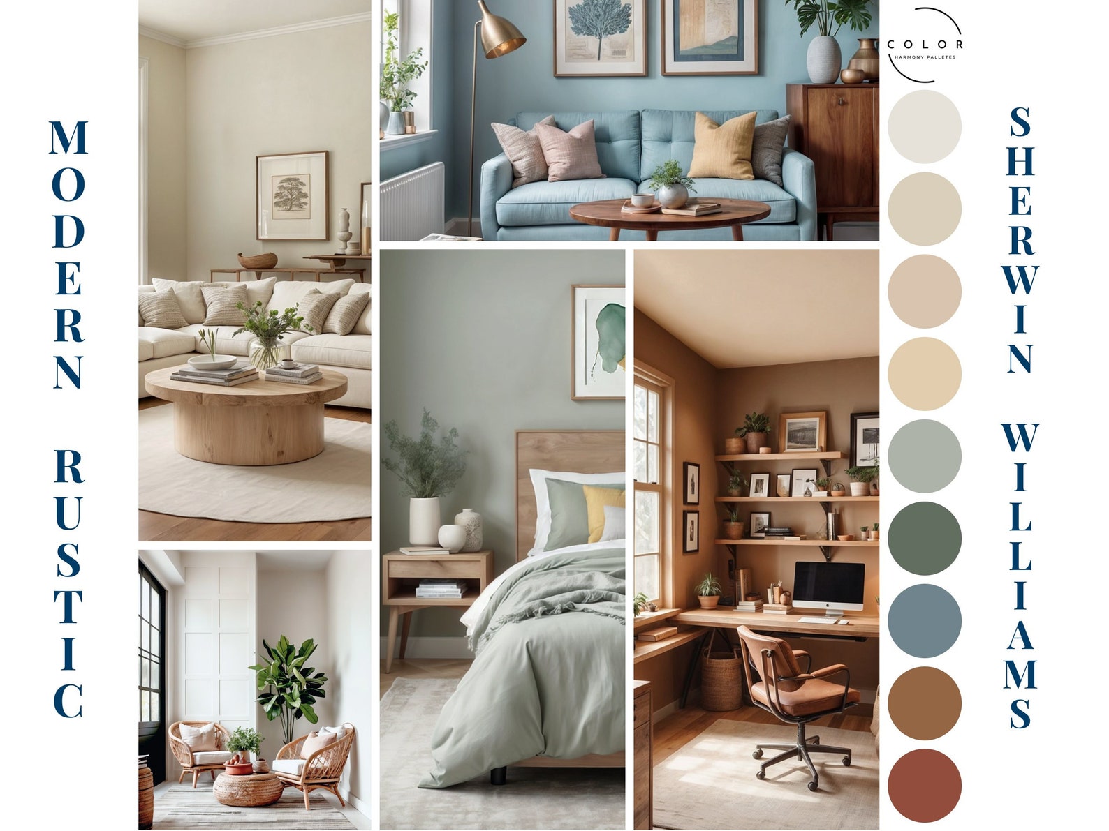Modern Rustic Home Paint Palette Sherwin Williams Whole House Color ...