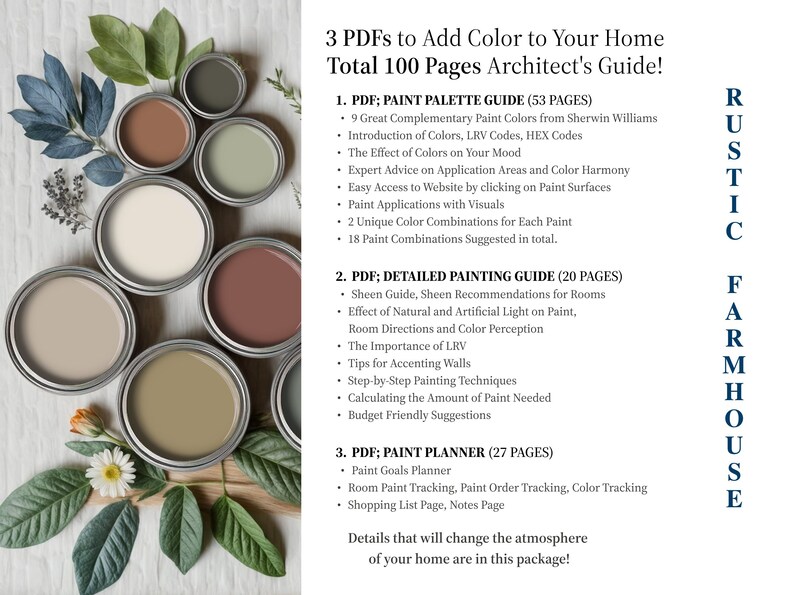 Rustic Farmhouse Home Paint Palette, Sherwin Williams 2024, Whole House ...