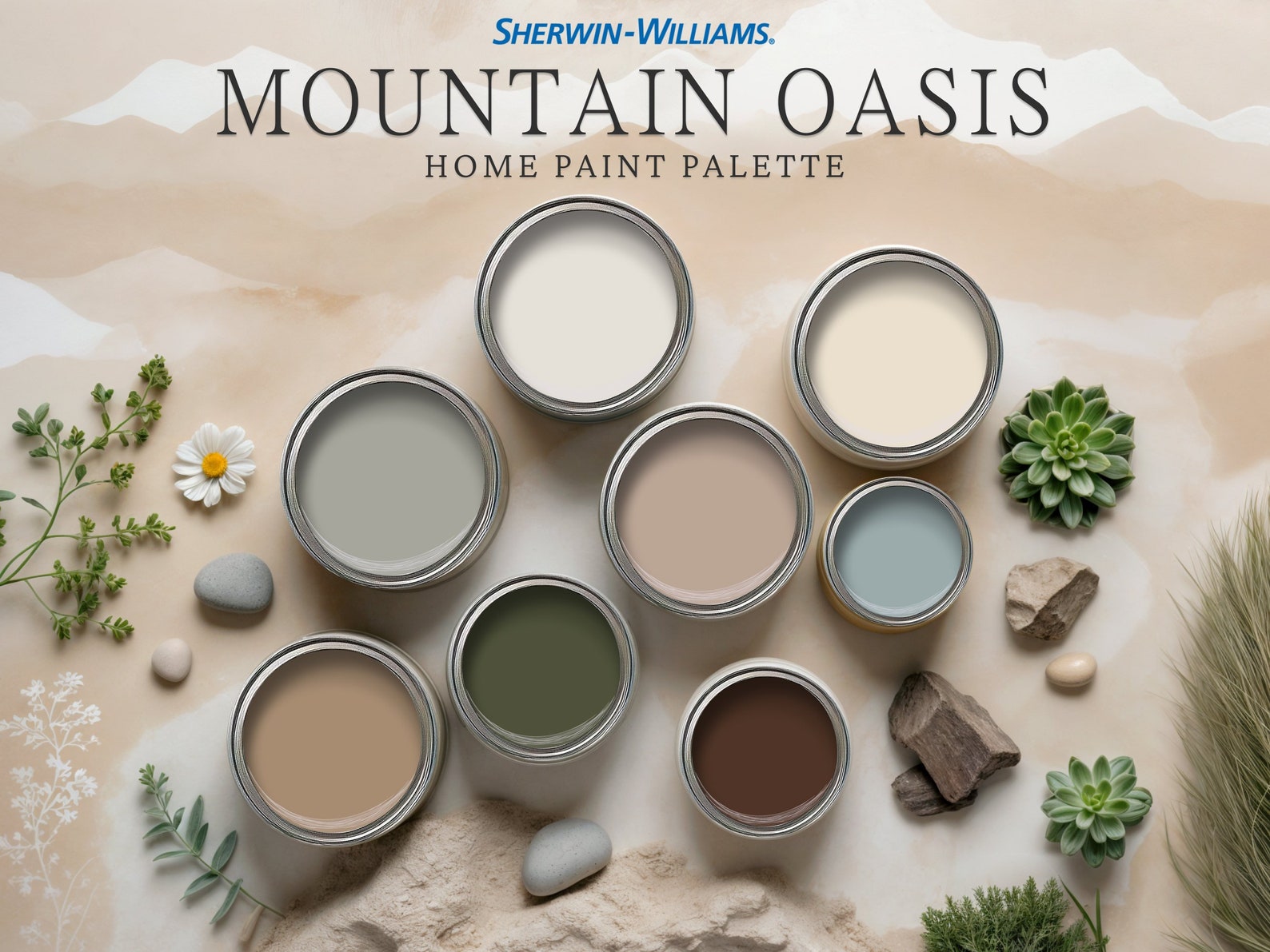 Mountain Oasis Home Paint Palette Colors Sherwin Williams Modern ...