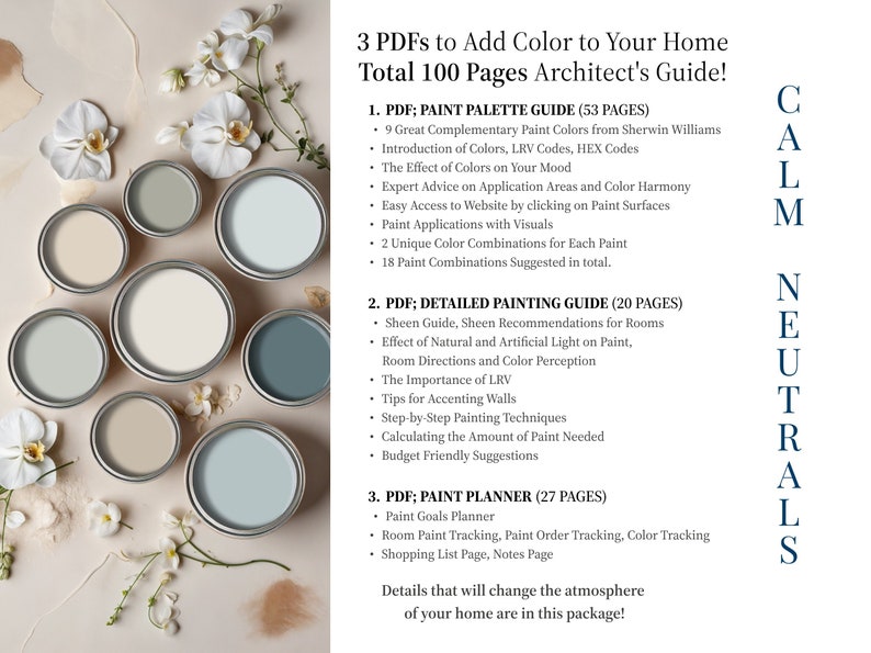 Calm Neutrals Benjamin Moore Home Paint Palette Whole House Wall Decor ...