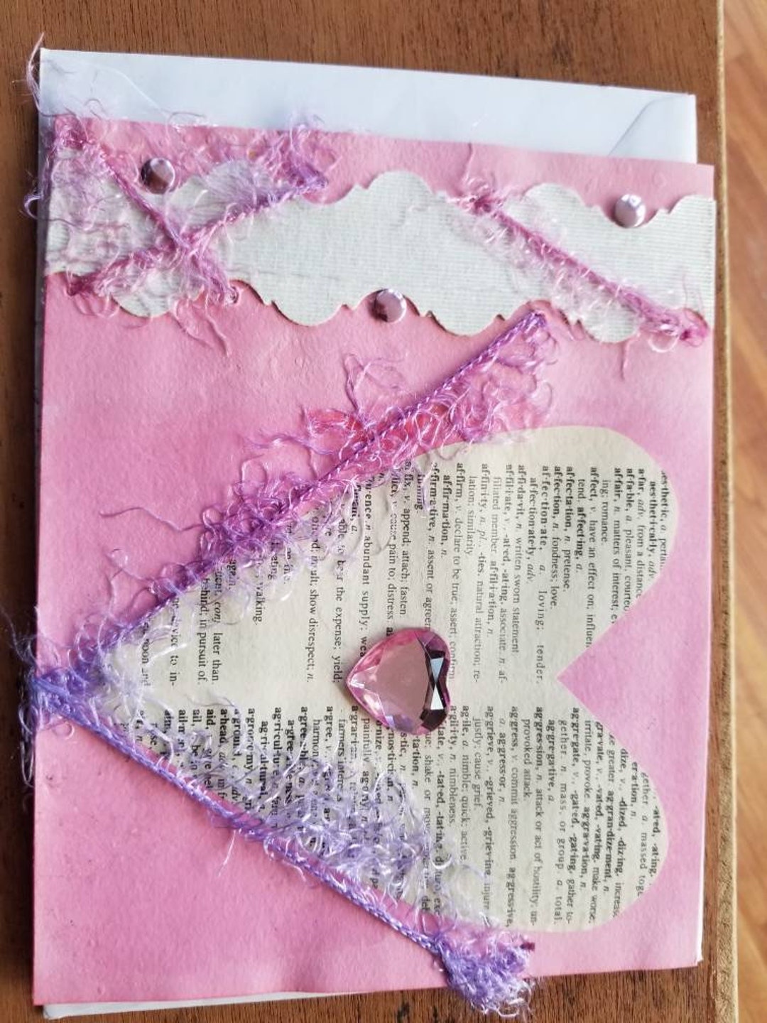 Pink Heart Card - Etsy