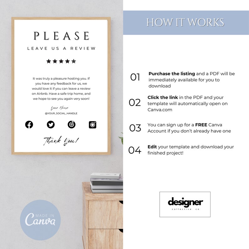 Airbnb Sign Bundle Template | Welcome Sign for Hosts | Vacation STR ...