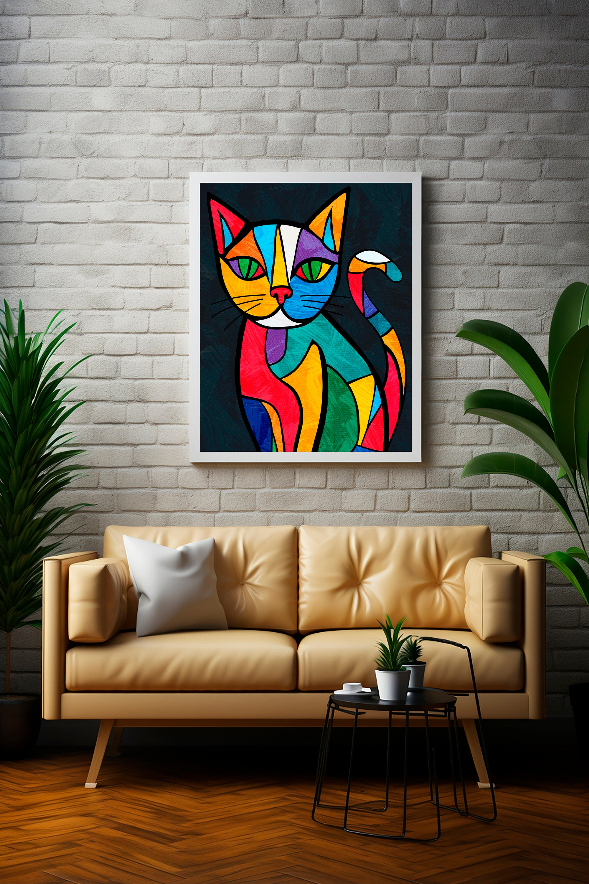 Abstract Colorful Cat, Picasso Style, Cats Printable Art, Home Decor ...