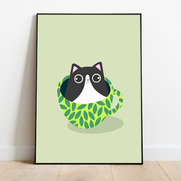 Tuxedo Cat - Etsy