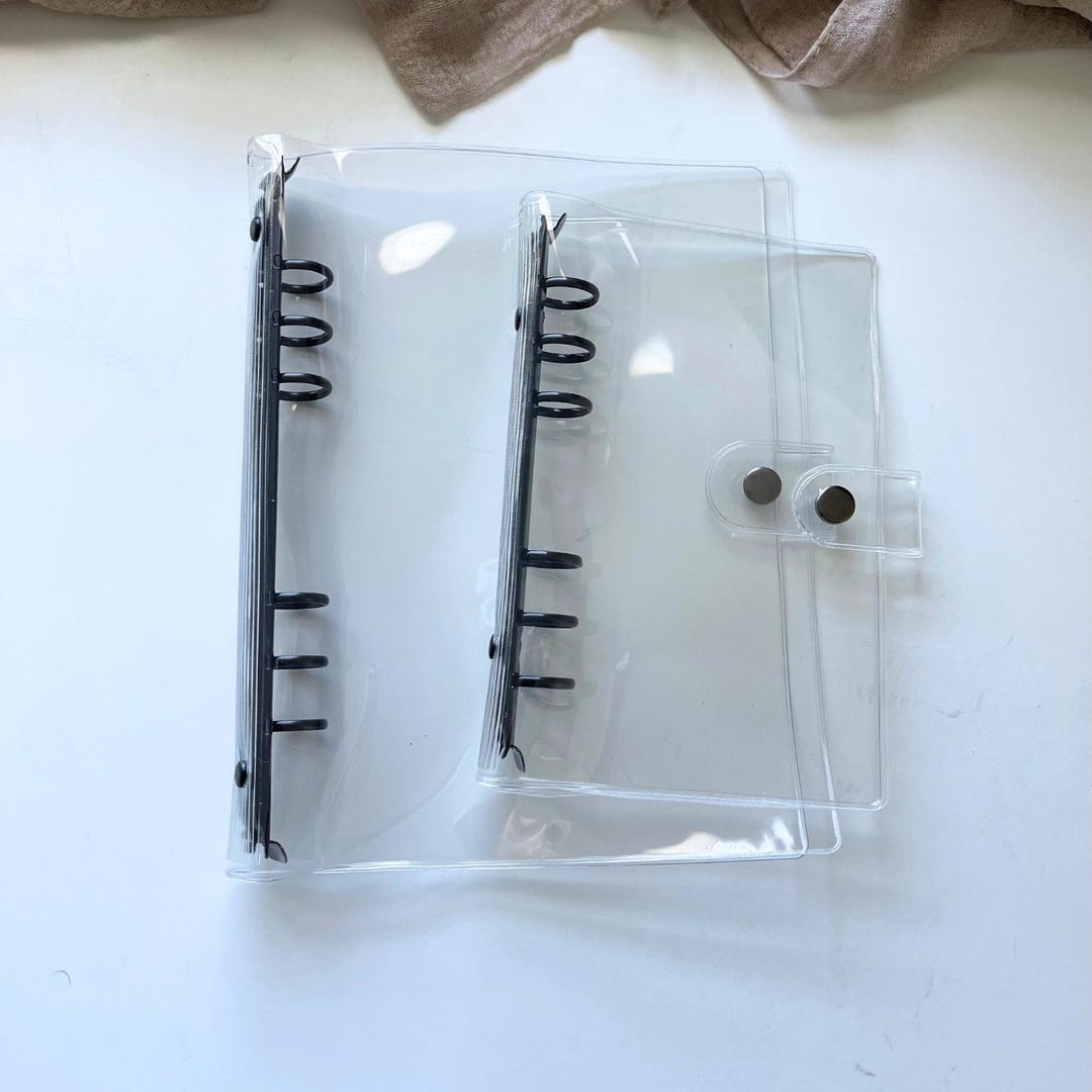 A5/A6 Clear Vinyl Black Rings Budget Binder - Etsy