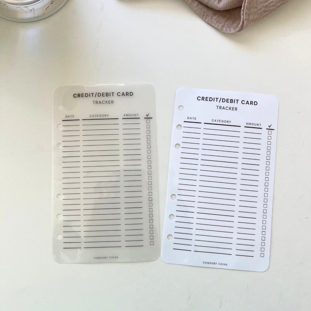 A6 Credit/debit Card Trackers - Etsy