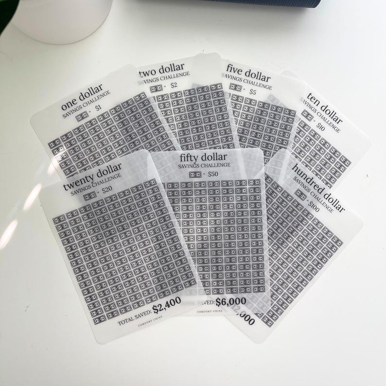 A5 Dollars Challenge Inserts Bundle - Etsy