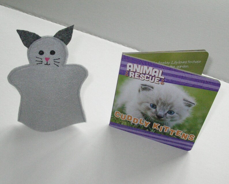 Cat Puppet and Book Set / Kitten Felt Hand Puppet / Puppet and - Etsy