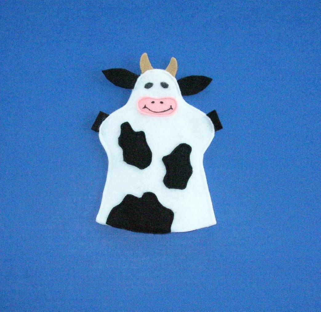 Cow Hand Puppet / Felt Cow Puppet / Party Favor - Etsy