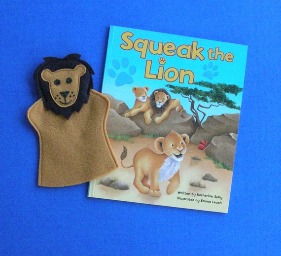 Lion Hand Puppet and Book Set / Felt Lion Puppet / Birthday | Etsy