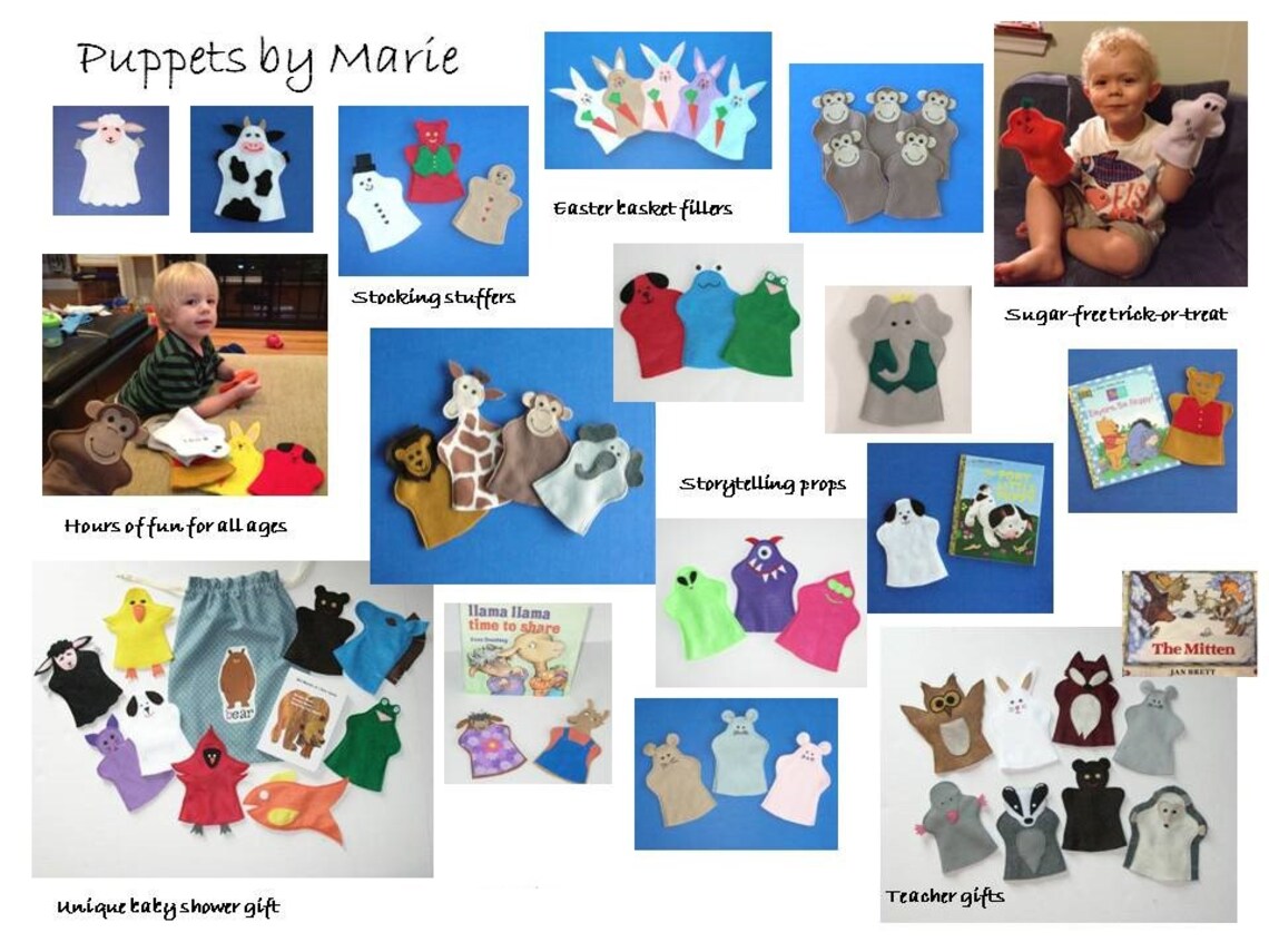 Halloween Puppet Set / Felt Ghost Witch Pumpkin / Party Favors - Etsy