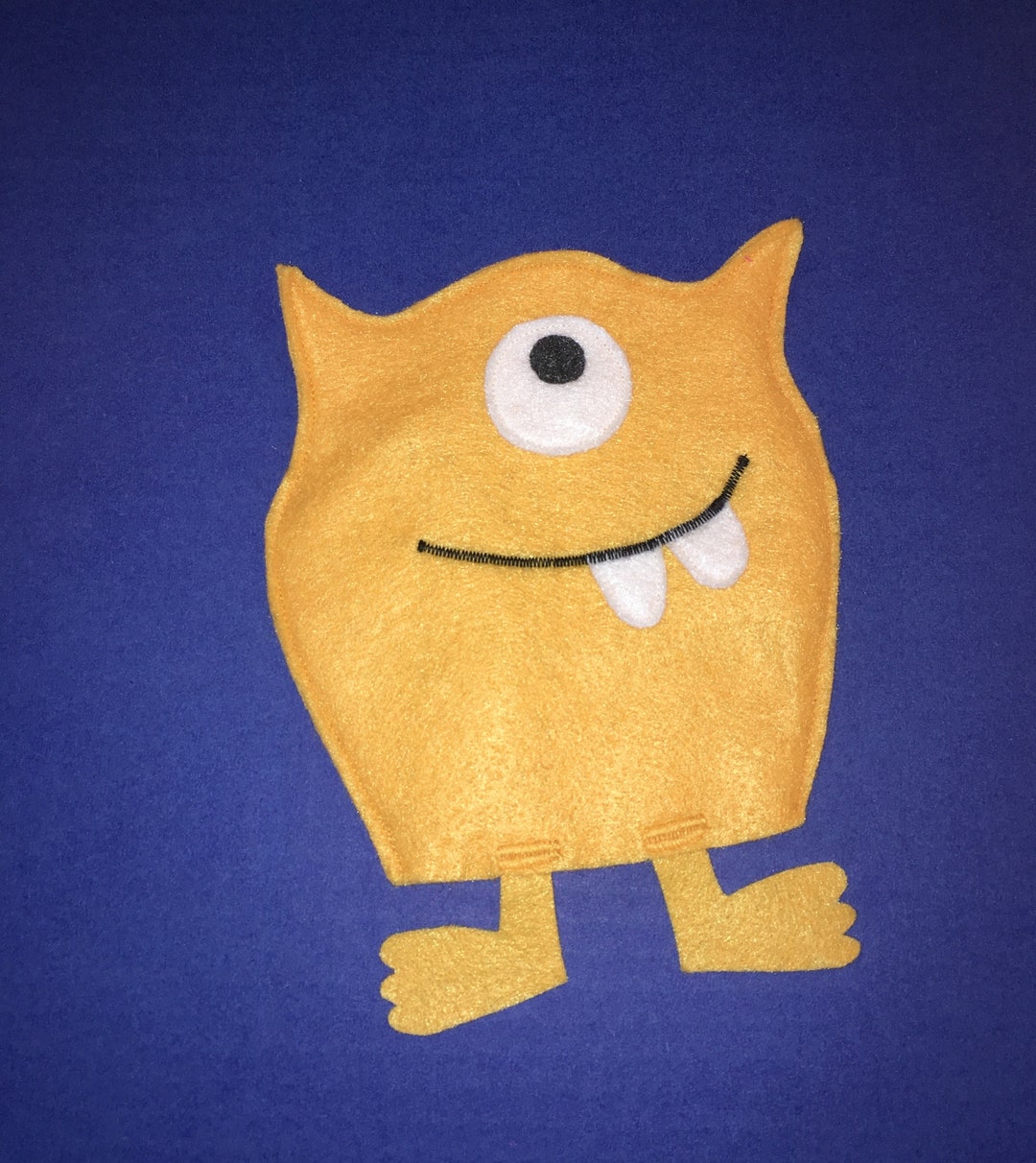 Yellow One-eyed Monster Puppet / Felt Monster Puppet / Storytelling ...