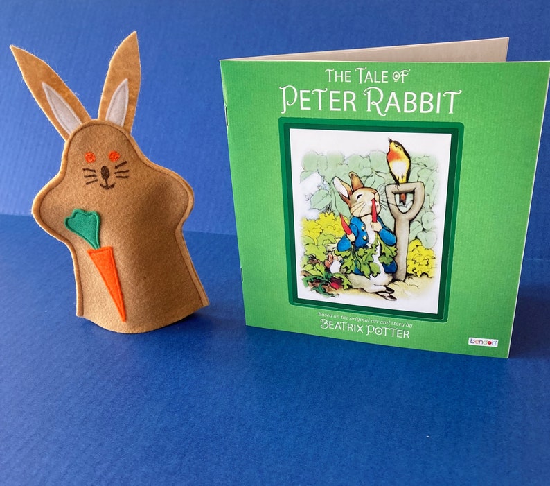 Peter Rabbit Storybook With Felt Hand Puppet / Rabbit Puppet | Etsy