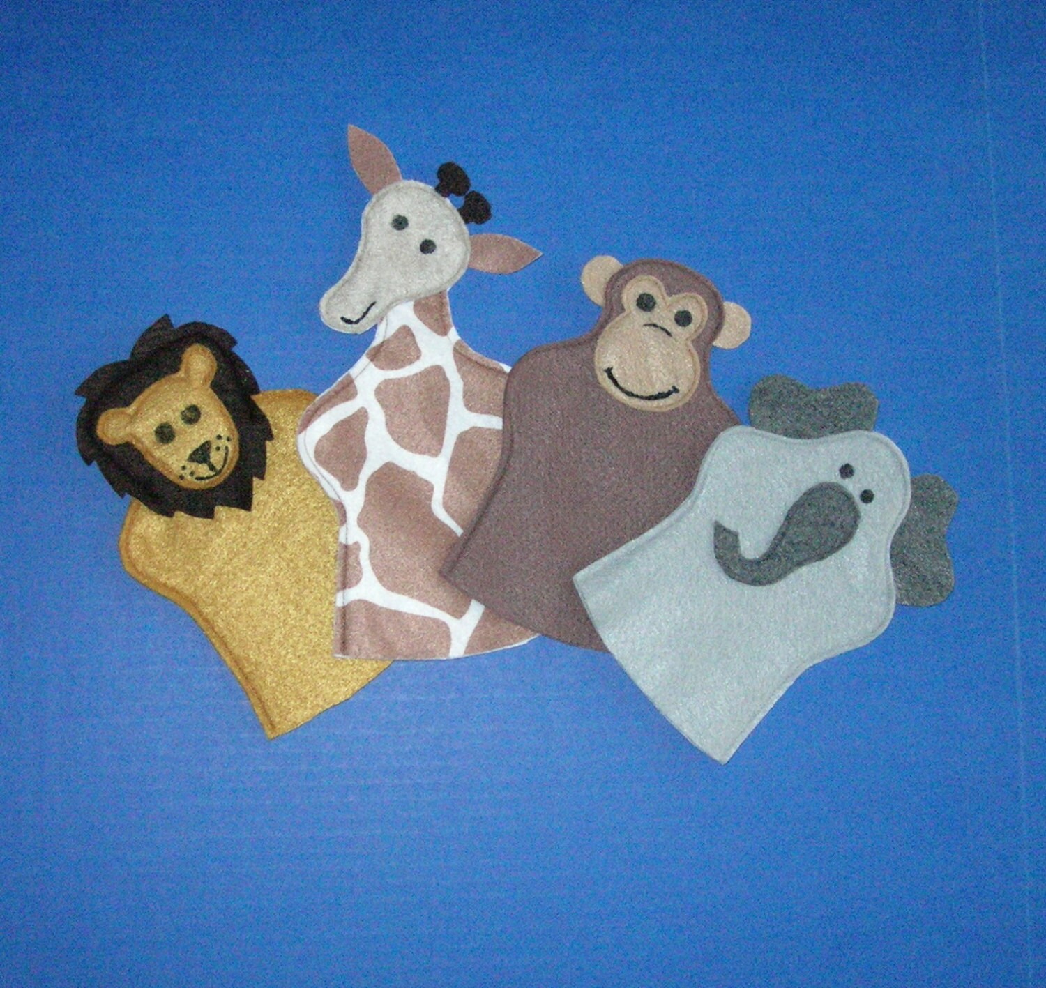 Safari Puppet Set of 4 / Giraffe / Lion / Elephant / Monkey - Etsy