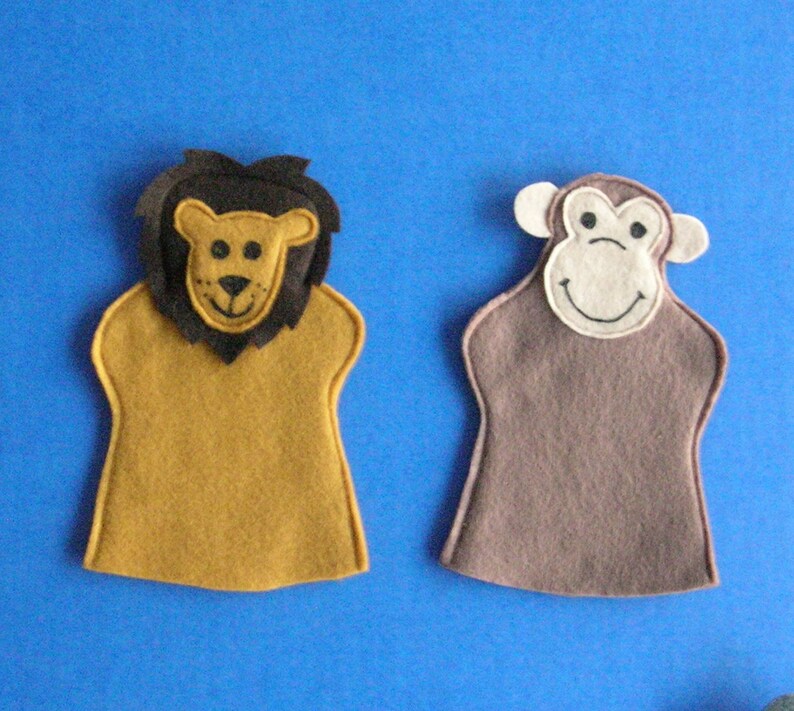 Safari Puppet Set of 4 / Giraffe / Lion / Elephant / Monkey - Etsy