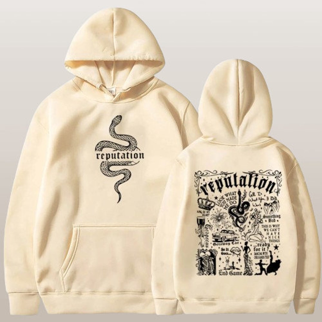 Beige Reputation Hoodies, Taylor Swiftie Music Sweaters, Gift for ...