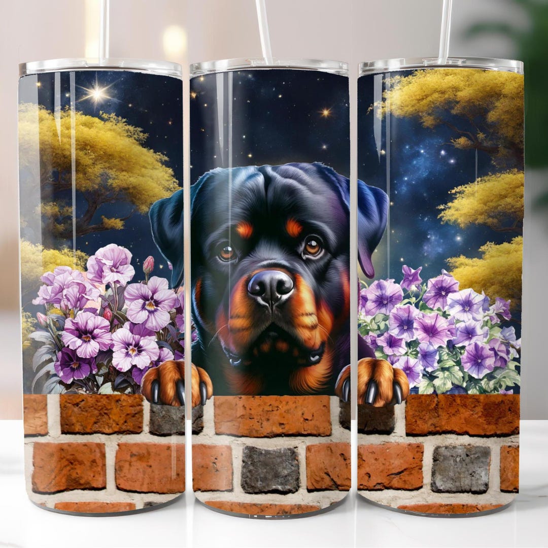Rottweiler 20oz Tumbler Wrap, Sublimation Download, Straight Skinny ...