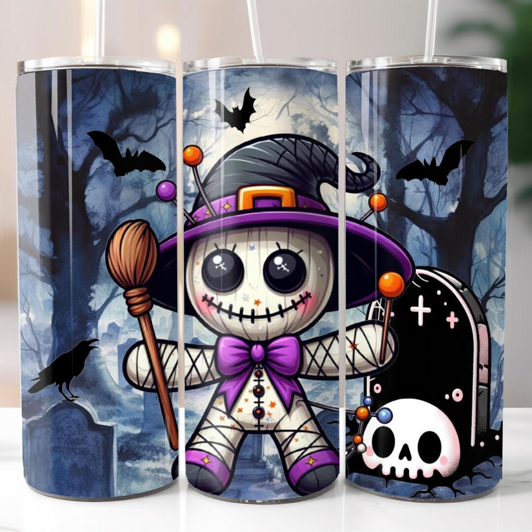 Voodoo Mummy Doll 20oz Tumbler Wrap, Straight Skinny Tumbler Design PNG ...