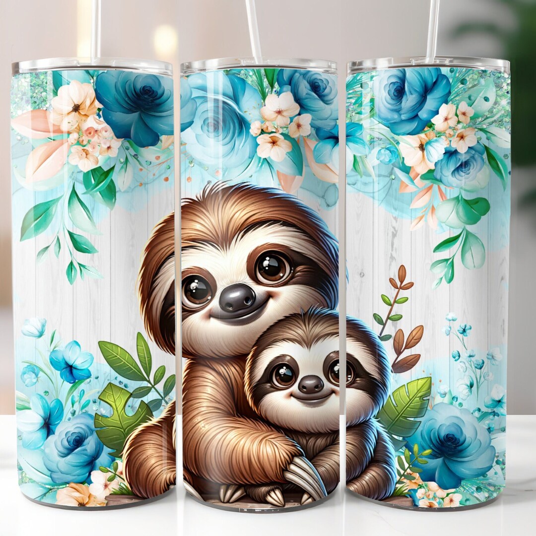 Sloth 20oz Tumbler Wrap, Sloth Tumbler Design PNG, Digital Download ...