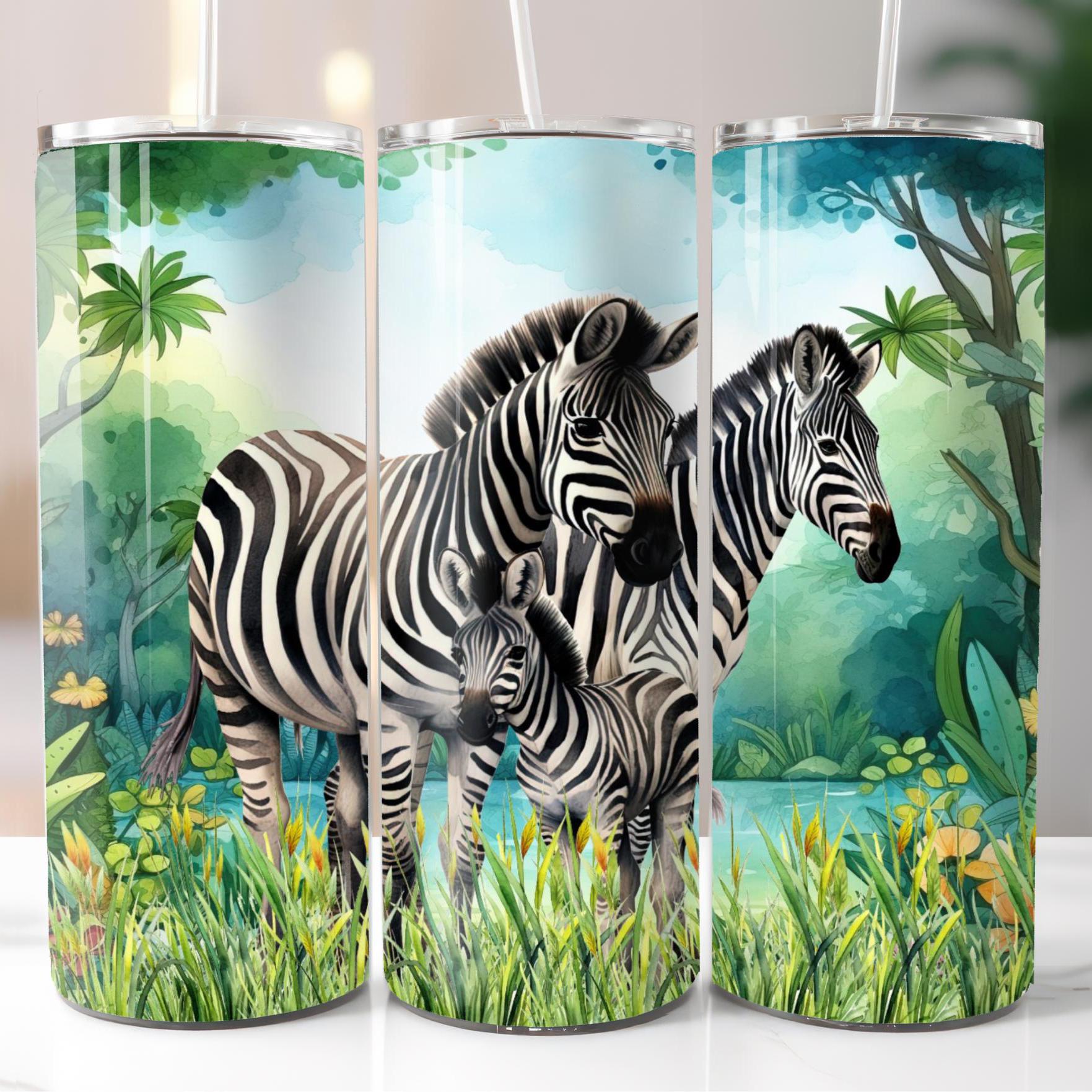 Zebra 20oz Tumbler Design, Zebra Tumbler Wrap PNG, Digital Download PNG ...