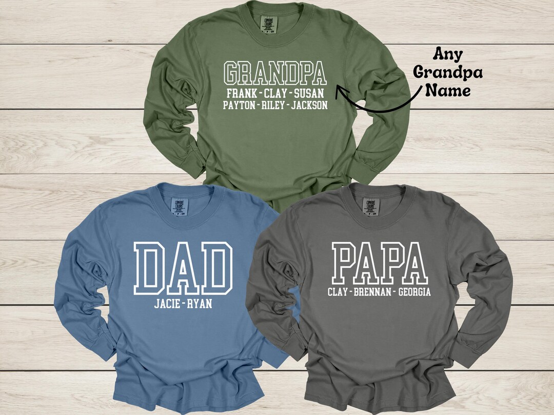 Personalized Grandpa Long Sleeve Shirt Custom Papa Shirt Customized ...