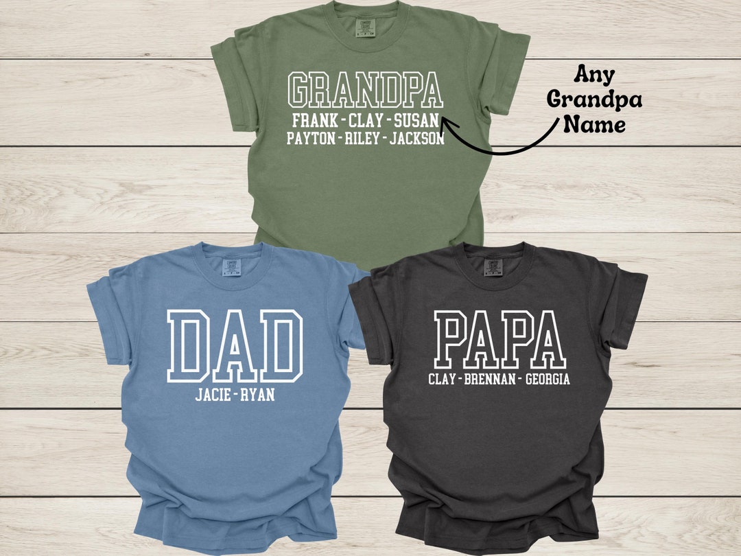 Personalized Grandpa Shirt Custom Papa Shirt Customized Father's Day ...