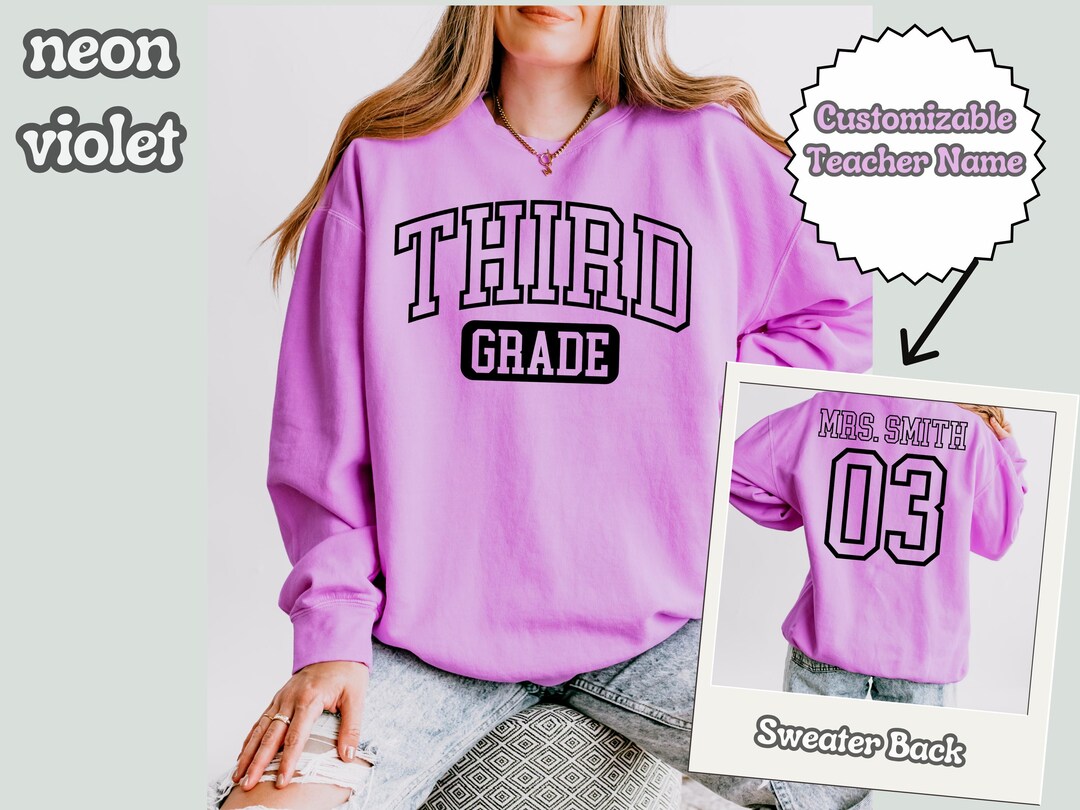 Personalized Third Grade Sweatshirt, Custom Team Third Grade ...
