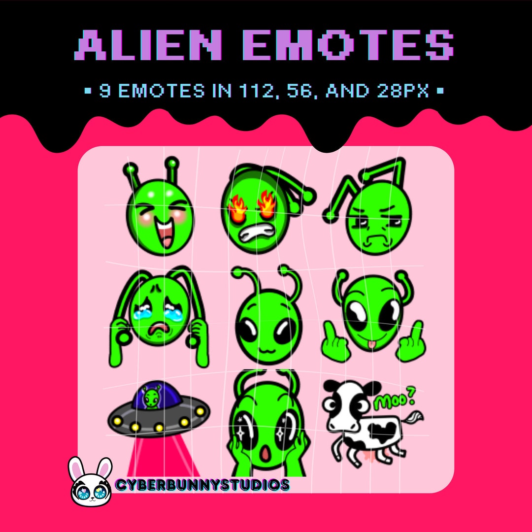 Alien Emote Pack for Twitch/discord/youtube | Custom Twitch Emotes ...