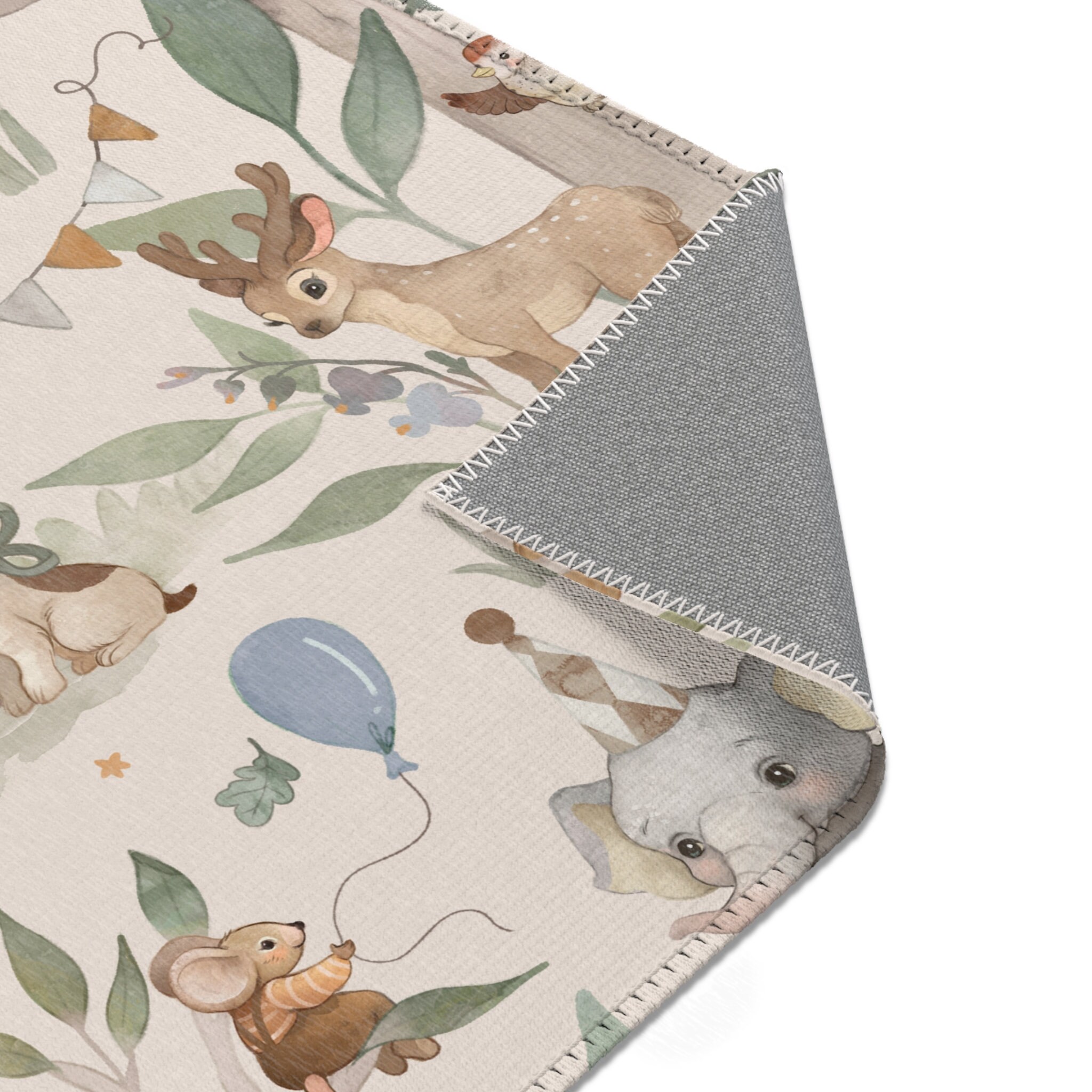 Woodland Animals Nursery Rug Forest Animal Carpet Nursery Mat Baby Room ...