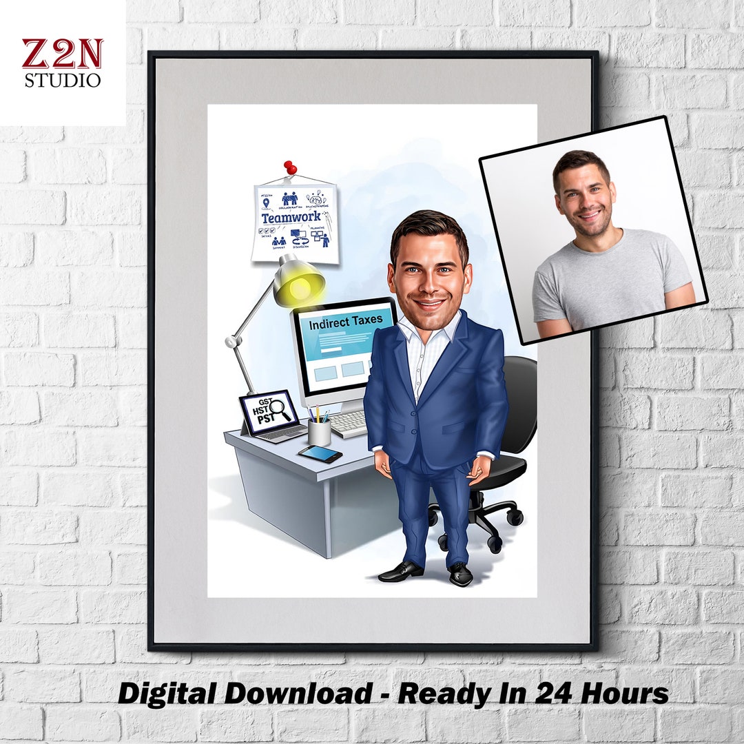 Custom Businessman Caricature, Custom Boss Caricature From Photo ...