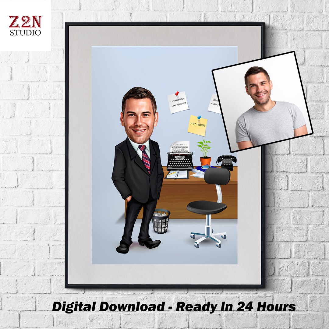 Custom Businessman Caricature, Custom Boss Caricature From Photo ...