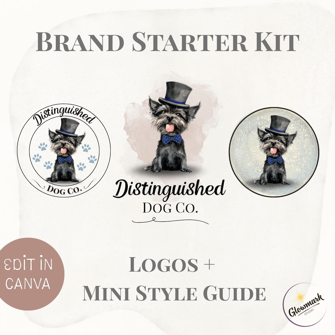 Dog Logo Set Design, DIY Premade Editable Canva Template, Boutique ...