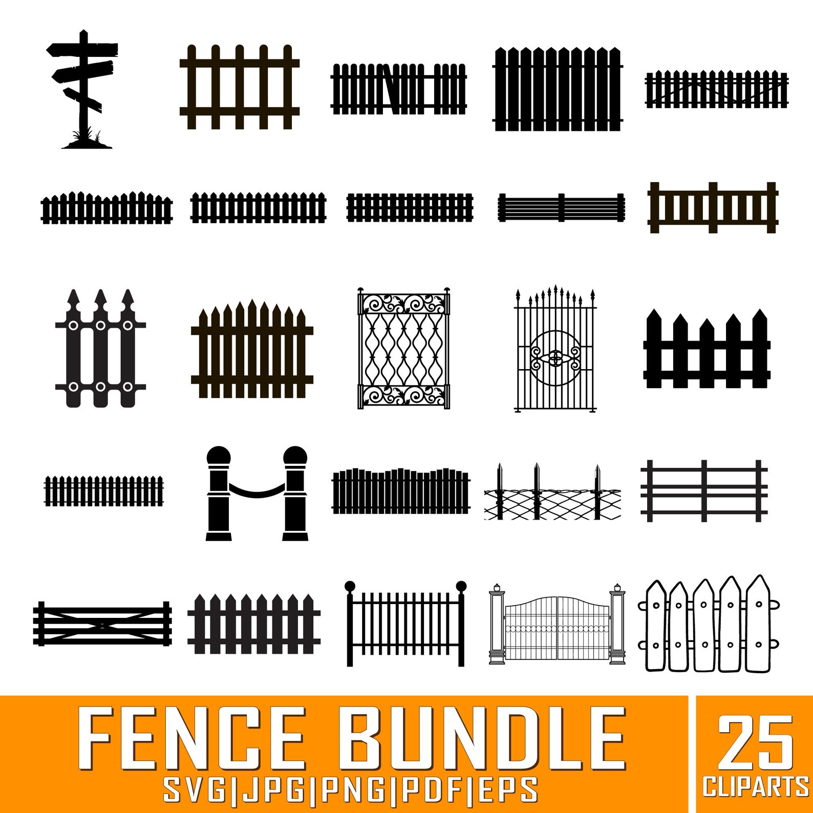 Border Fence Svg, Fence Clipart, Fence PNG, Picket Fence Svg,wood Fence ...