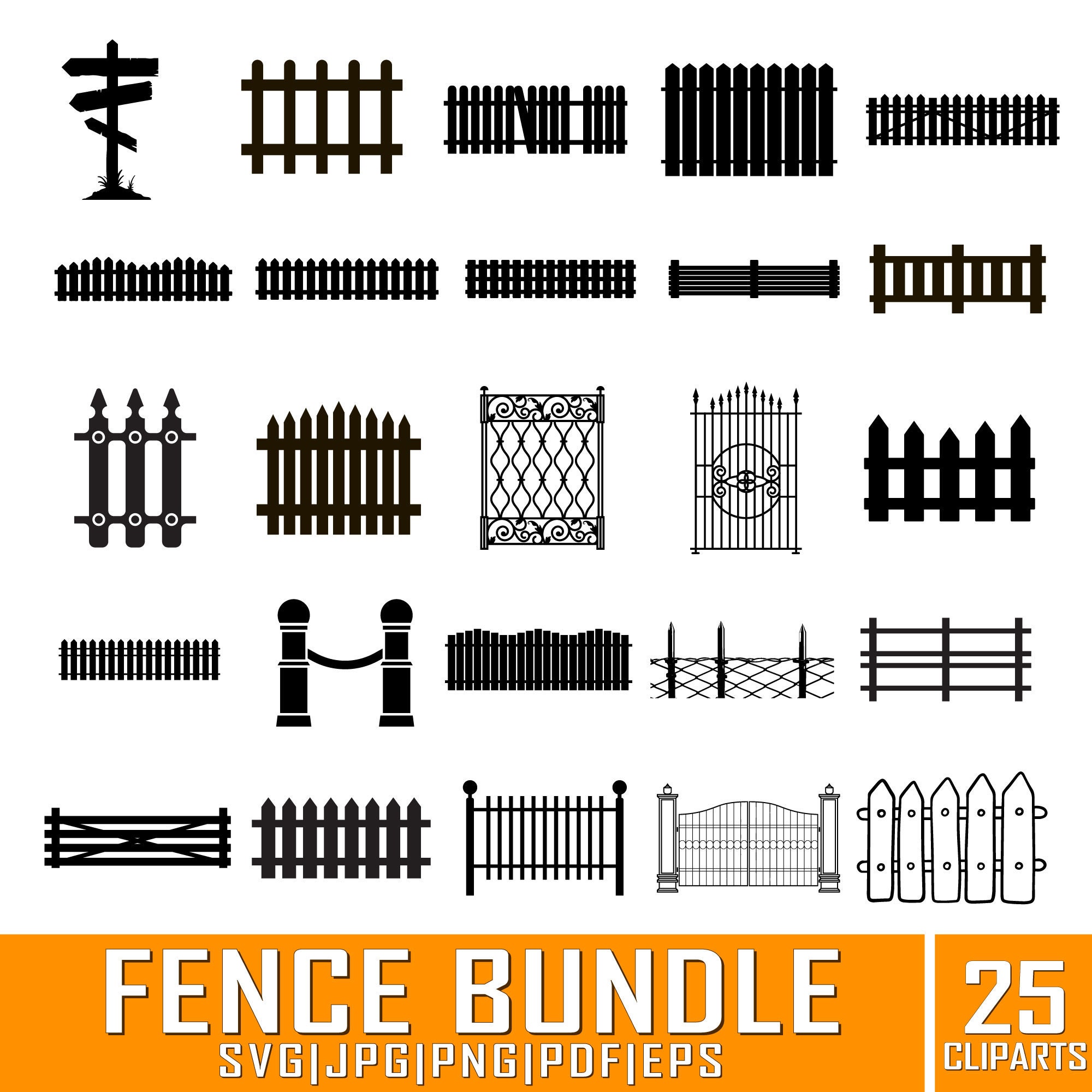 Border Fence Svg, Fence Clipart, Fence PNG, Picket Fence Svg,wood Fence ...