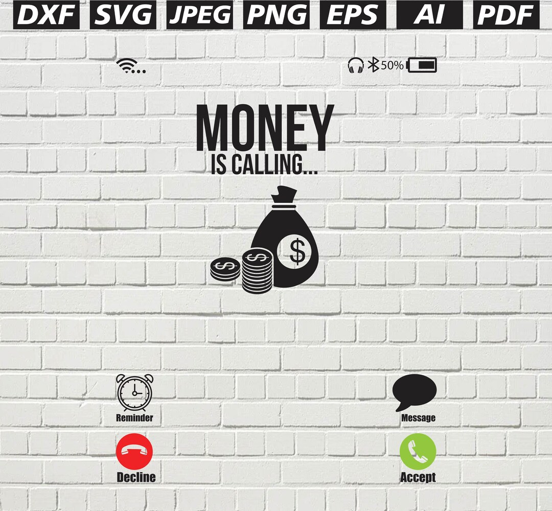 Incoming Call Money is Calling SVG Filecall Screen Svg File for Cricut ...