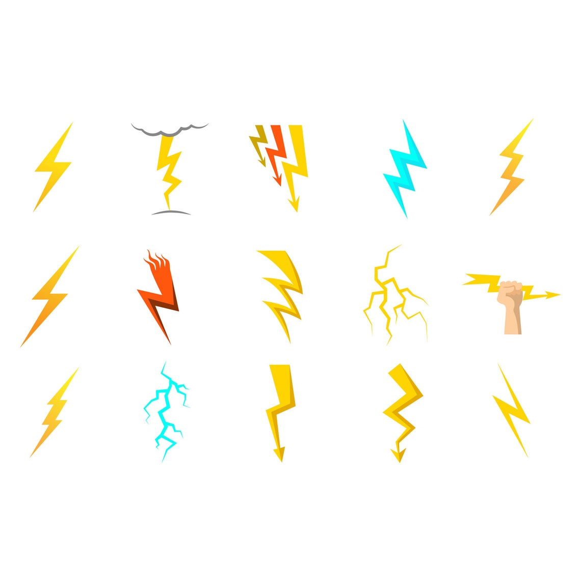 Lightning Svg Bundles, Thunder Svg, Cloud Burst Lightning Bolt Svg ...