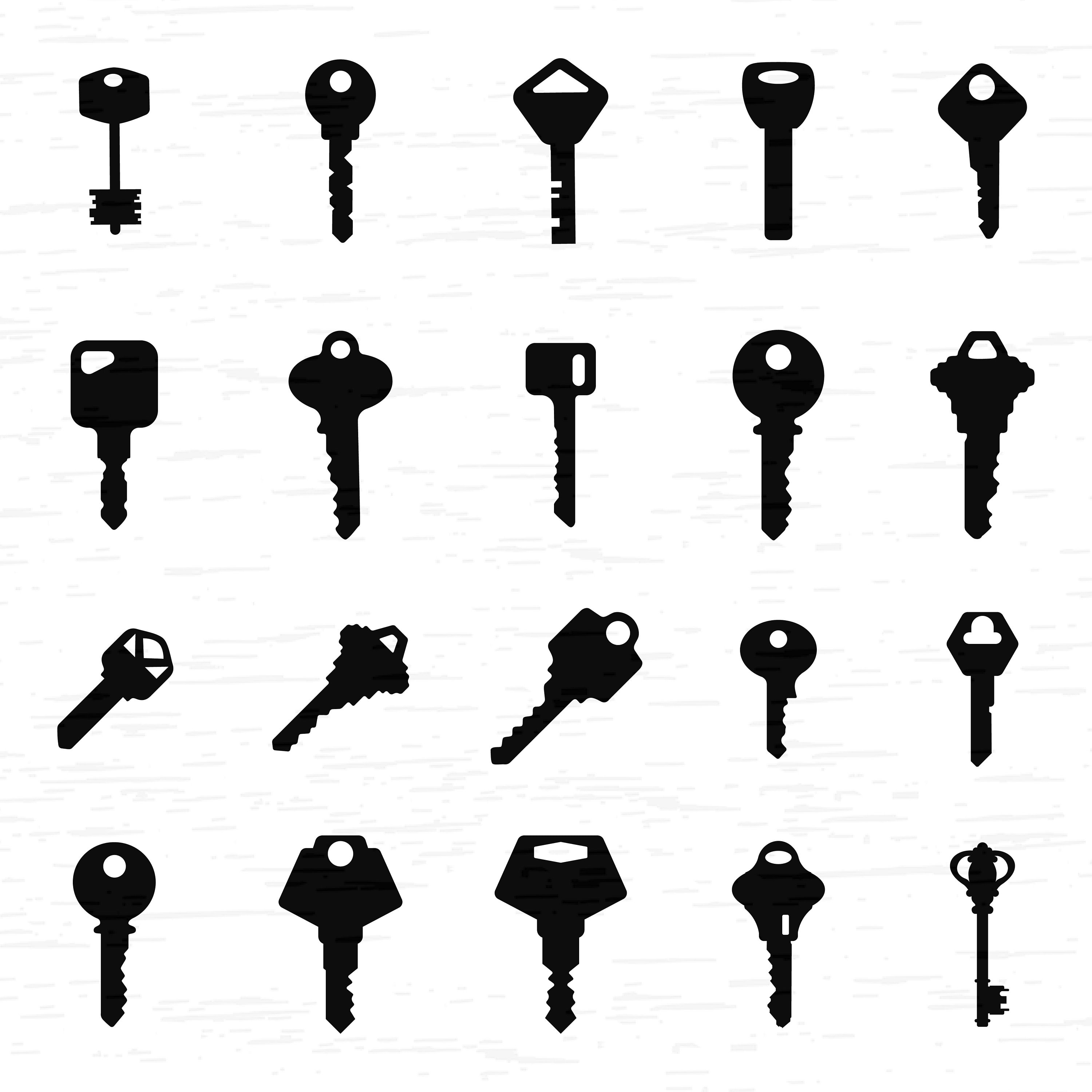 Door Key Svg Bundles, Key Clipart, Key PNG, Vintage Key, Locker Key ...