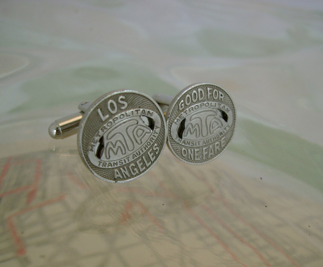 LA Law - Vintage Authentic Los Angeles Transit Token Silver Cufflinks ...
