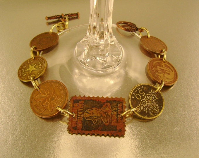 Captain Tim - Ivory Stamp Club, Alabama Tax Token and Coins Bracelet - Etsy